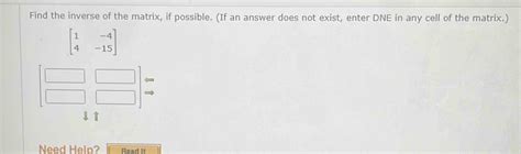 Solved Find The Inverse Of The Matrix If Possible If An Answer Does