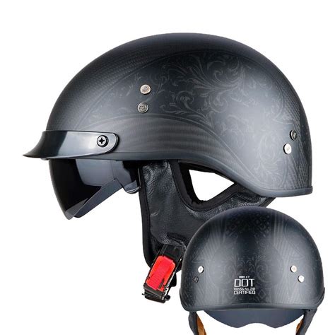 Buy Flhwan Open Face Helmet Chopper Motorcycle Helmet Scooter Retro