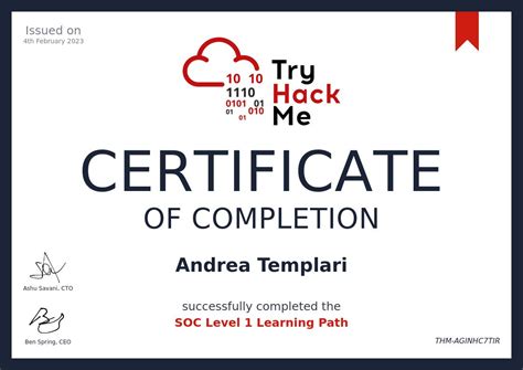 Andrea Templari On Linkedin Tryhackme Cybersecurity Learning