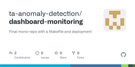 Github Ta Anomaly Detection Dashboard Monitoring Final Mono Repo With A Makefile And Deployment