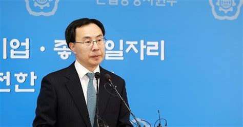 브리핑 하는 문승욱 산업통상자원부 시스템산업정책관