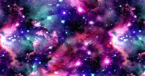 Abstract Galaxy Background With Stars And Planets With Colorful Star