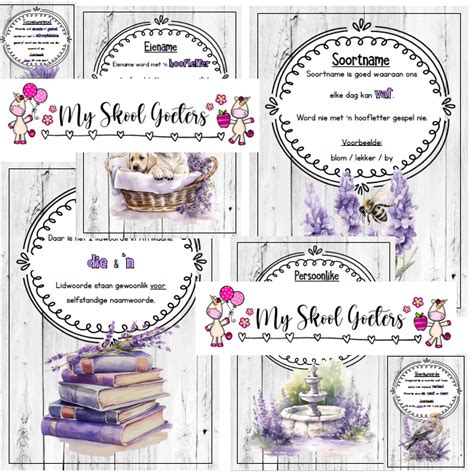 Lavender Tema Afrikaanse Plakkate A4 Portrait Grootte • Teacha