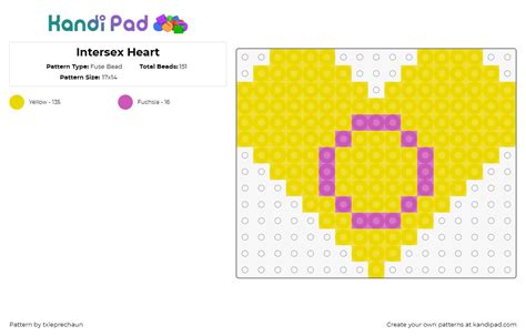 Intersex Heart Fuse Bead Pattern Kandi Pad Kandi Patterns Fuse Bead Patterns Pony Bead