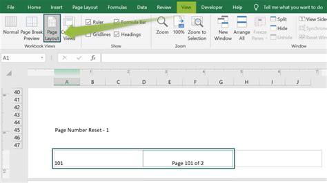 Page Numbers In Excel Examples How To Add Insert And Reset