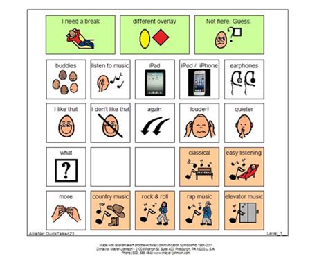 Boardmaker Online Music Choice Board Examples Boardmaker Online