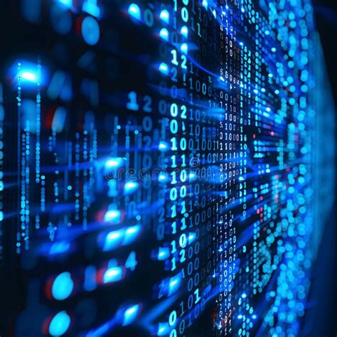 Abstract Technology Background Showcasing Streaming Binary Code And
