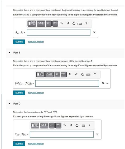 Solved Determine The X And Z Components Of Reaction At The Chegg Com