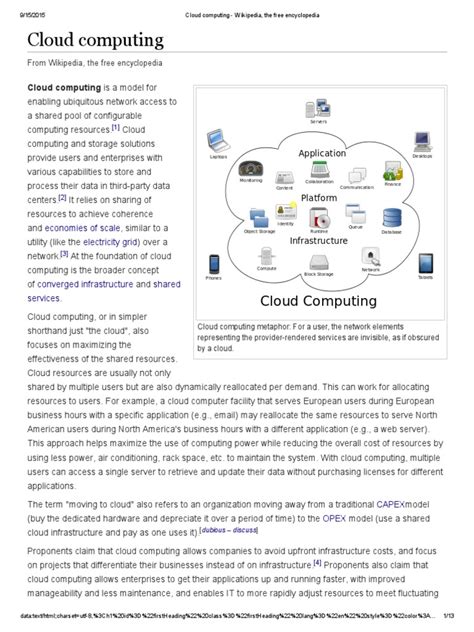 Cloud Computing Wikipedia The Free Encyclopedia Pdf