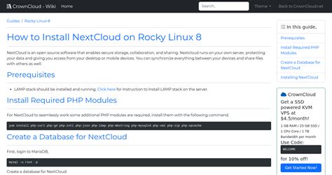 Crowncloud Wiki How To Install Nextcloud On Rocky Linux 8