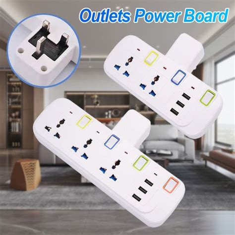 Lp9u High Power 4 Way Electrical Plug Extension Cord Usb Socket Adapter