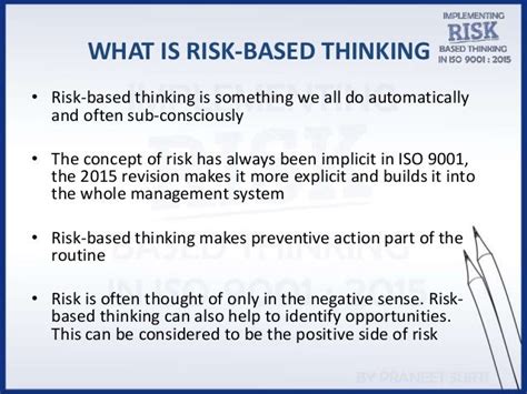 implementing risk based thinking in hls of iso 9001 2015 praneet su…
