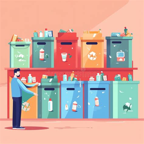 Generative AI Sorting Organic Trash For Stock Illustration