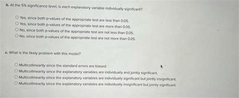 Solved Using 20 Observations The Multiple Regression Model