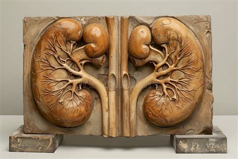 Disegno Di Anatomia Umana Che Raffigura Strutture Renali In Alto