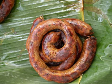 Northern Thai Sausage Or Sai Oua Are Local Street Food As Quick In