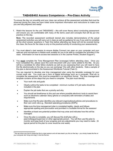 Taeass402 Pre Class Activity Pdf Emergency Safety