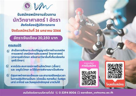 ข่าวสาร ประกาศรับสมัครพนักงานส่วนงาน ตำแหน่ง นักวิทยาศาสตร์ สังกัดห้องปฏิบัติการกลาง จำนวน 1