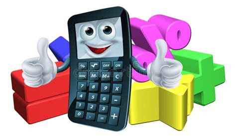 Uomo Calcolatrice E Simboli Matematici Illustrazione Vettoriale