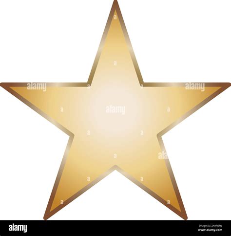 Simple Five Corners Star Yellow Golden Color Star Shape Award Symbol