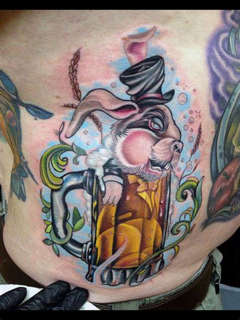 Drunk Rabbit Tattoo By Vince Villalvazo