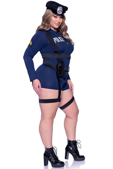 Plus Size Handcuff Hottie Police Halloween Costume Spicy Lingerie