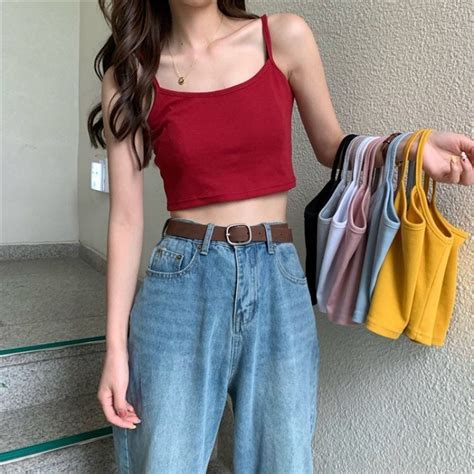Custom Women′s Sexy Solid Summer Camis Crop Top Casual Tank Tops Vest