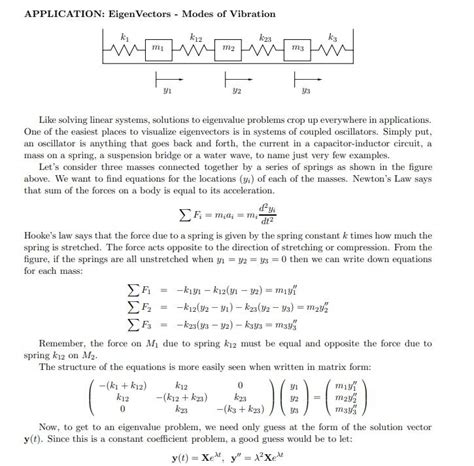 Solved Application Eigen Vectors Modes Of Vibration K12