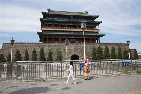 Asian China Beijing Zhengyang Gate Gate Editorial Photography