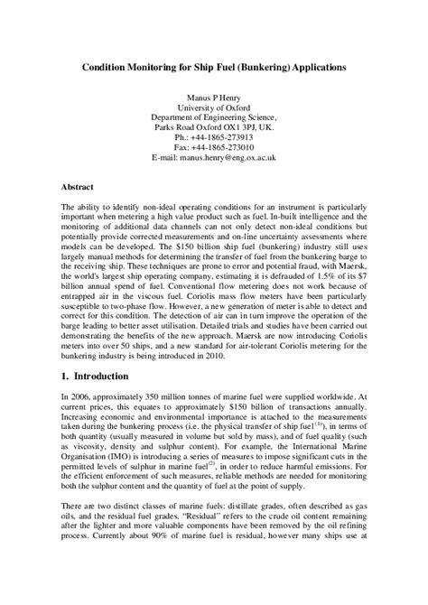 Pdf Condition Monitoring For Ship Fuel Bunkering Applications