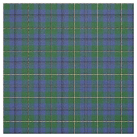 Scottish Clan Hannay White Blue Tartan Fabric Zazzle