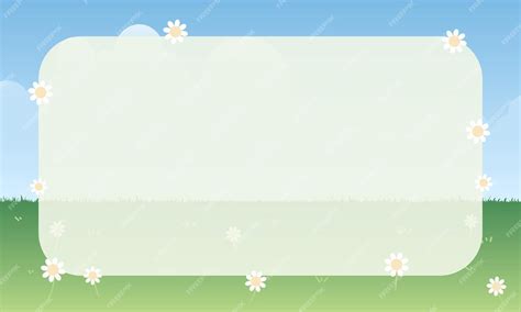 Premium Vector Cute Kawaii Meadow With Sky Cartoon Landscape