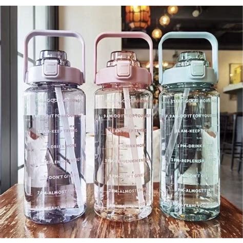 Jual Botol Minum Jumbo 2 LITER Motivasi Penanda Waktu Tritan Quifit