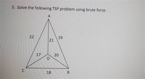 Solved Solve The Following Tsp Problem Using Brute Force Chegg