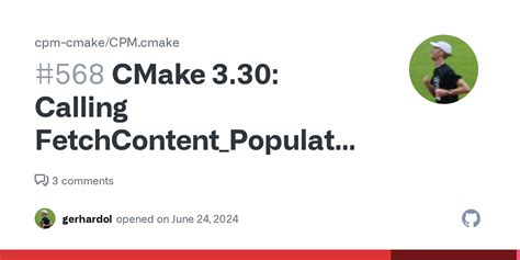 Cmake 330 Calling Fetchcontentpopulate Is Deprecated · Issue 568