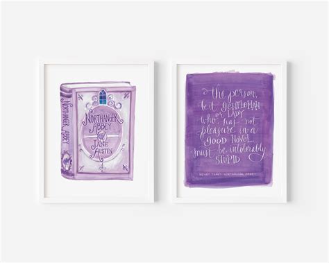 Jane Austen Fan Art Northanger Abbey Quote Vintage Book Etsy