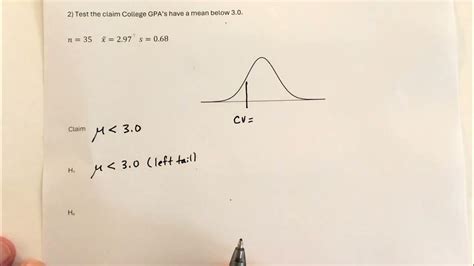 Math 13x Lesson 19 Hypothesis Testing Means Youtube