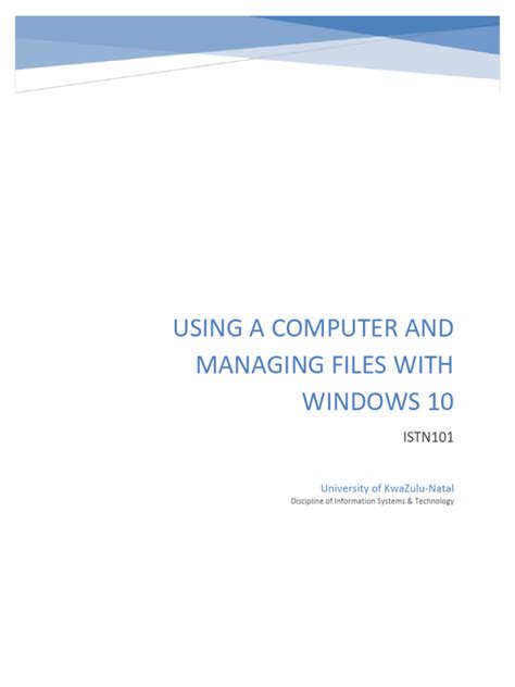 Using A Computer And Managing Files With Windows 10 Pdf Computer File Window Computing