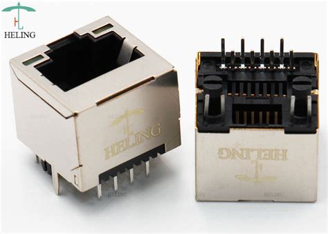 One Port Vertical Rj45 Jack Pcb Mount Customized Female Lan Cable Jack