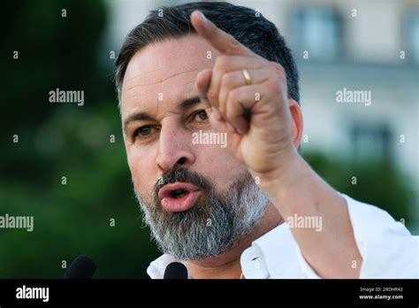 The Leader Of The Vox Party Santiago Abascal During The Closing Rally