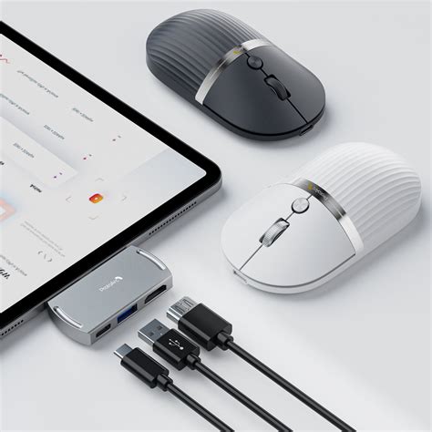 2 In 1 Travel Hub Mouse Ergonomic Wireless Device Protoarc