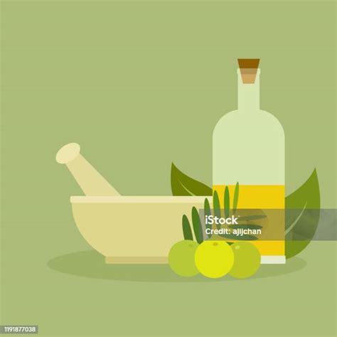 Ilustrasi Bahan Mortir Dan Herbal Ilustrasi Stok Unduh Gambar