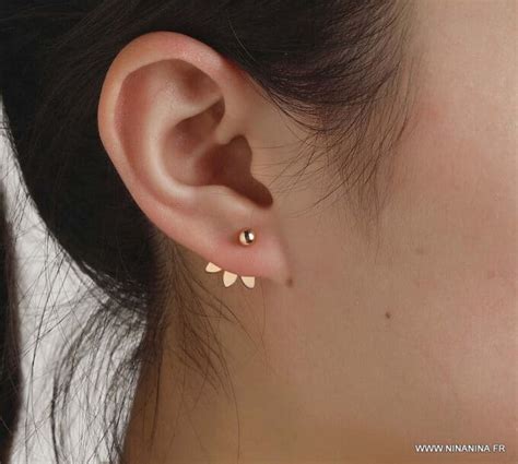 Boucles d oreilles puce boheme chic acier inoxydable doré Ninanina