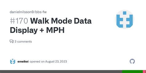 Walk Mode Data Display MPH Issue Danielnilsson Bbs Fw GitHub