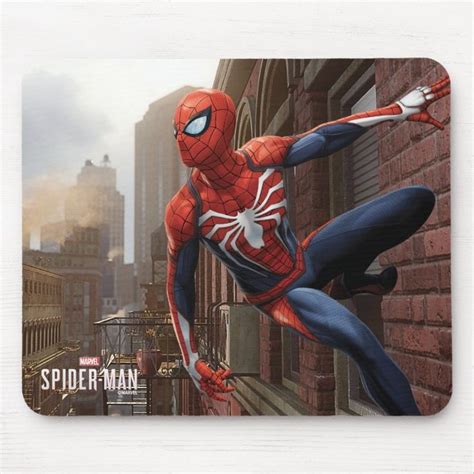 Marvels Spider Man Hanging On Wall Pose Marvel Spiderman