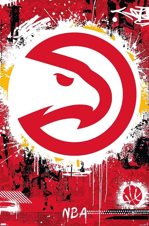 Nba Atlanta Hawks Maximalist Logo 23 Wall Poster 34l X