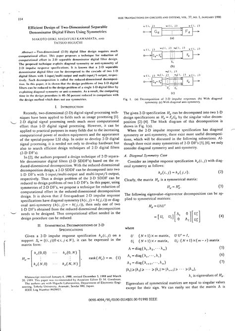 Pdf Efficient Design Of Two Dimensional Separable Denominator Digital