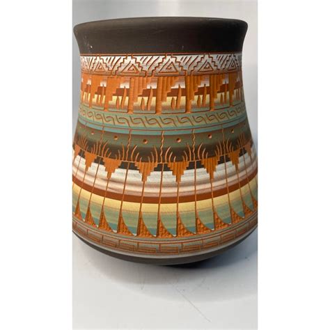 1990s Native American Dennison Billy Pottery Vase Chairish