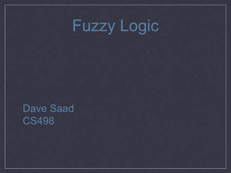 Fuzzy Logic Computer Science