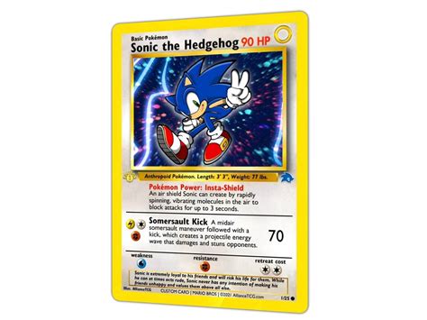 Sonic The Hedgehog Full Holo Custom Crossover Card Etsy